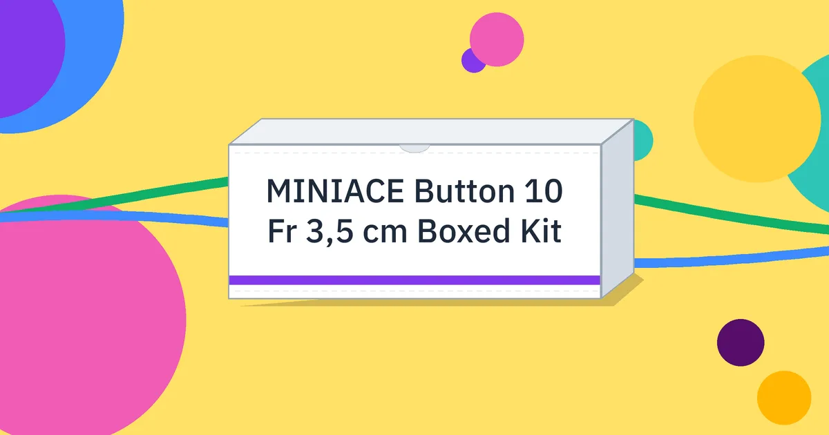 Symbolbild: Packung mit der Aufschrift MINIACE Button 10 Fr 3,5 cm Boxed Kit (PZN 16953073) – Verfügbarkeit und Bezug in Apotheken in Frankfurt am Main