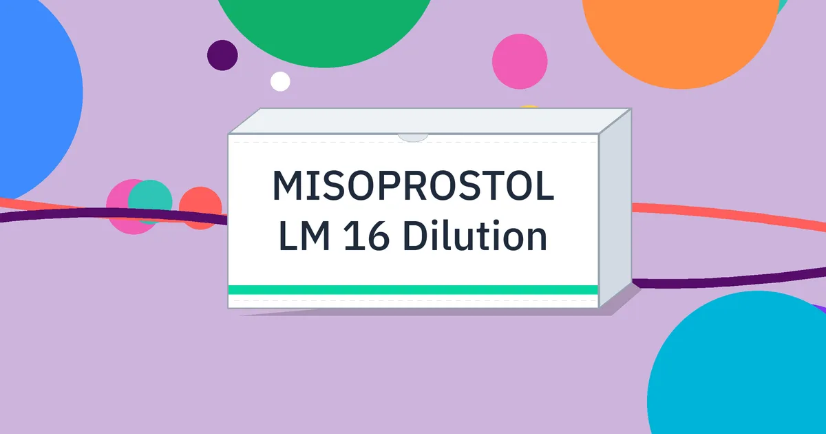 Symbolbild: Packung mit der Aufschrift MISOPROSTOL LM 16 Dilution (PZN 12956695) – Verfügbarkeit und Bezug in Apotheken in Frankfurt am Main
