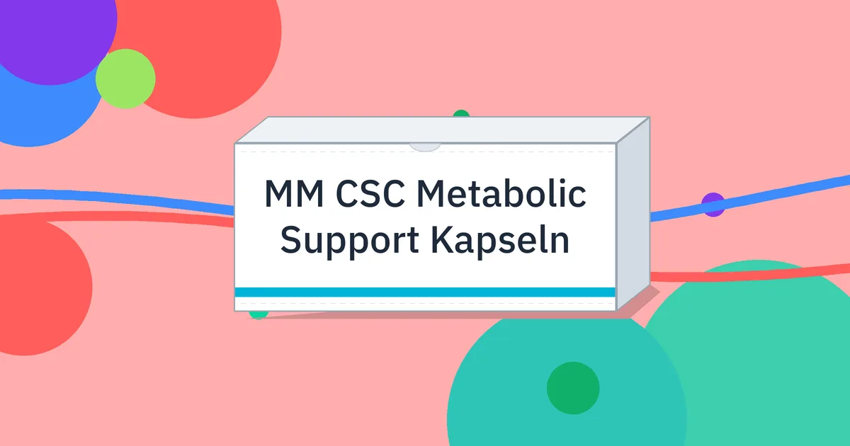 Symbolbild: Packung mit der Aufschrift MM CSC Metabolic Support Kapseln (PZN 13700443) – Verfügbarkeit und Bezug in Apotheken in Frankfurt am Main
