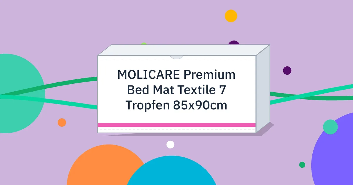 Symbolbild: Packung mit der Aufschrift MOLICARE Premium Bed Mat Textile 7 Tropfen 85x90cm (PZN 18603696) – Verfügbarkeit und Bezug in Apotheken in Frankfurt am Main