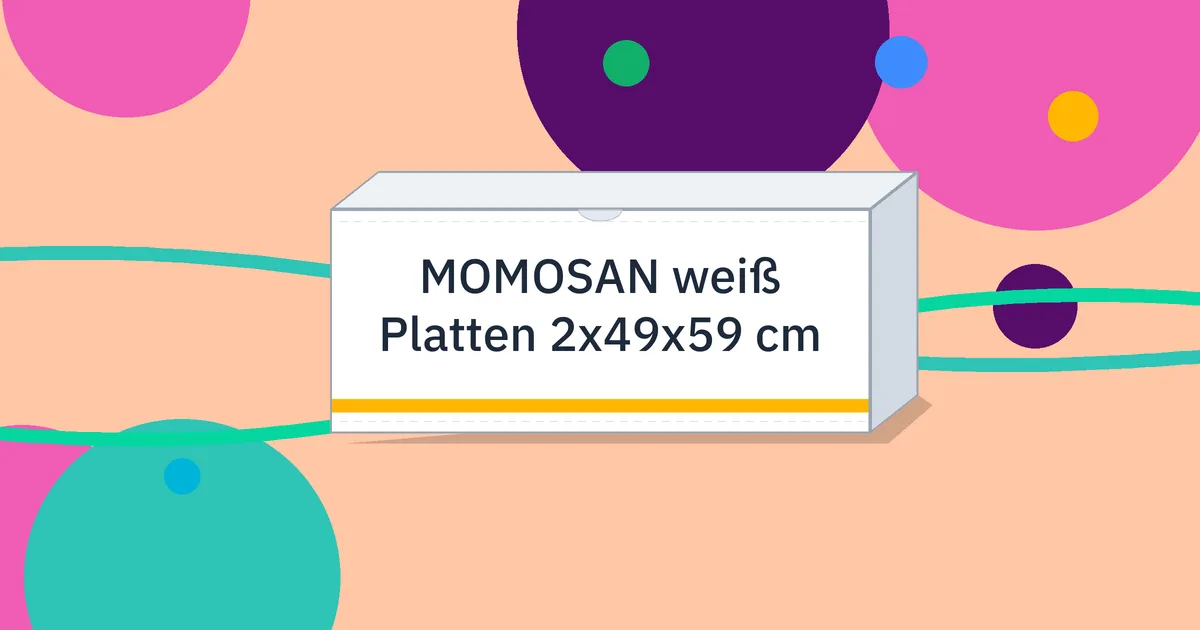 Symbolbild: Packung mit der Aufschrift MOMOSAN weiß Platten 2x49x59 cm (PZN 02408320) – Verfügbarkeit und Bezug in Apotheken in Frankfurt am Main