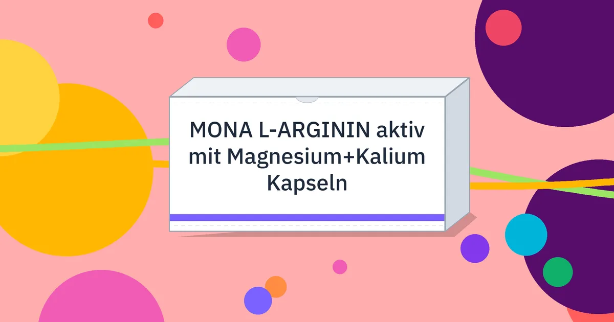Symbolbild: Packung mit der Aufschrift MONA L-ARGININ aktiv mit Magnesium+Kalium Kapseln (PZN 19519957) – Verfügbarkeit und Bezug in Apotheken in Frankfurt am Main