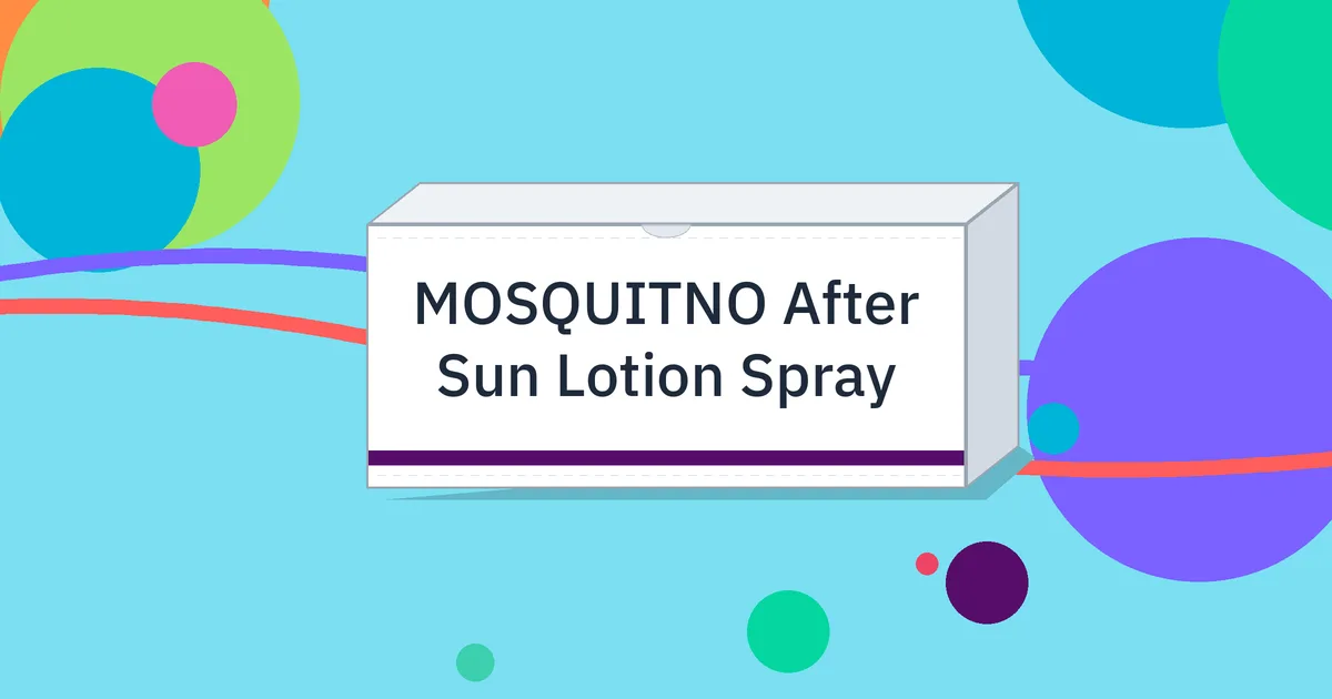 Symbolbild: Packung mit der Aufschrift MOSQUITNO After Sun Lotion Spray (PZN 11663436) – Verfügbarkeit und Bezug in Apotheken in Frankfurt am Main