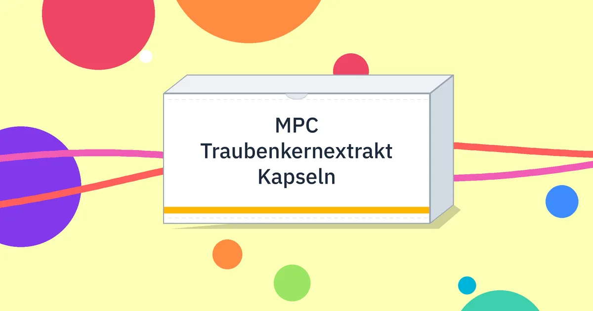 Symbolbild: Packung mit der Aufschrift MPC Traubenkernextrakt Kapseln (PZN 20386094) – Verfügbarkeit und Bezug in Apotheken in Frankfurt am Main