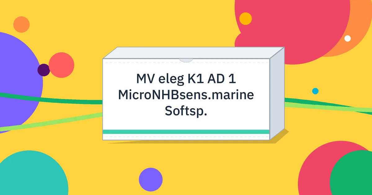 Symbolbild: Packung mit der Aufschrift MV eleg K1 AD 1 MicroNHBsens.marine Softsp. (PZN 15670203) – Verfügbarkeit und Bezug in Apotheken in Frankfurt am Main