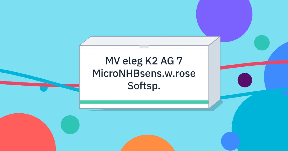 Symbolbild: Packung mit der Aufschrift MV eleg K2 AG 7 MicroNHBsens.w.rose Softsp. (PZN 15725200) – Verfügbarkeit und Bezug in Apotheken in Frankfurt am Main