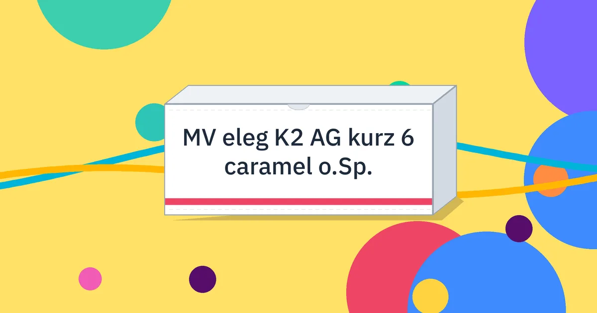 Symbolbild: Packung mit der Aufschrift MV eleg K2 AG kurz 6 caramel o.Sp. (PZN 00530956) – Verfügbarkeit und Bezug in Apotheken in Frankfurt am Main