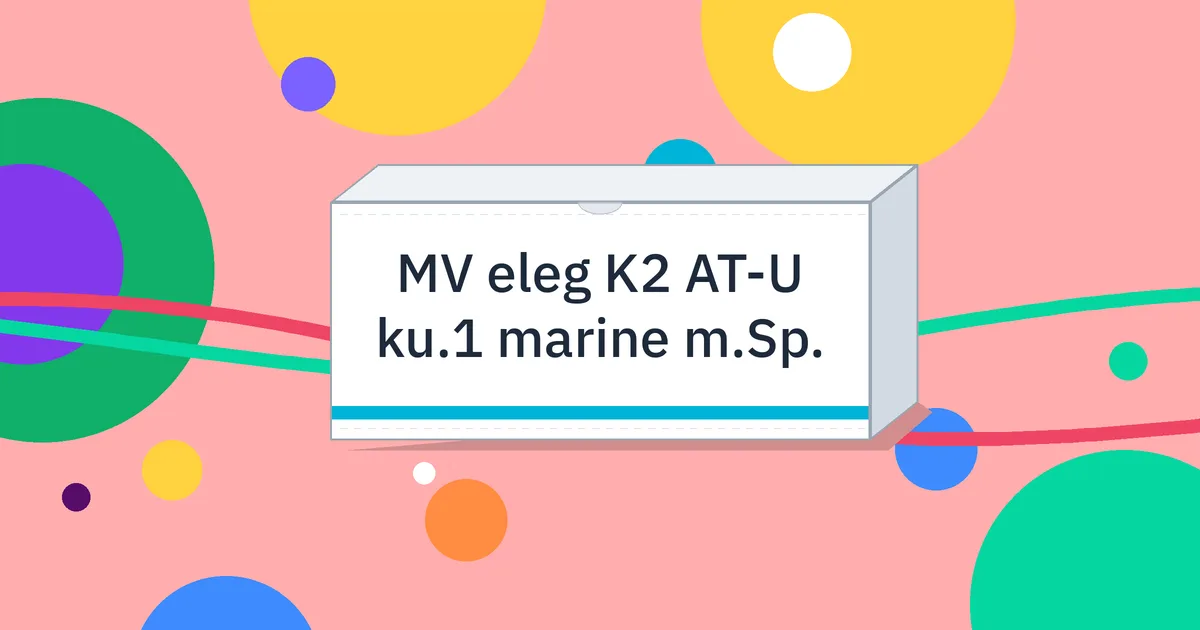 Symbolbild: Packung mit der Aufschrift MV eleg K2 AT-U ku.1 marine m.Sp. (PZN 15291931) – Verfügbarkeit und Bezug in Apotheken in Frankfurt am Main