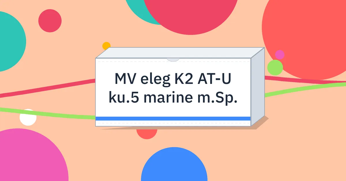 Symbolbild: Packung mit der Aufschrift MV eleg K2 AT-U ku.5 marine m.Sp. (PZN 15291977) – Verfügbarkeit und Bezug in Apotheken in Frankfurt am Main