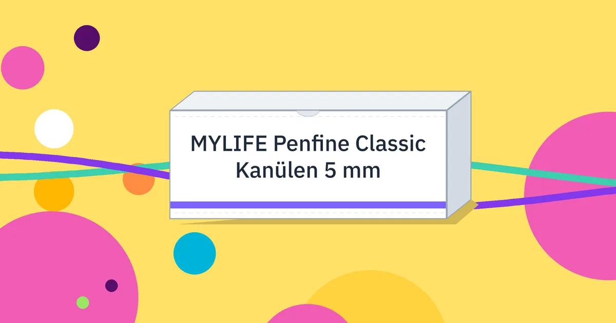 Symbolbild: Packung mit der Aufschrift MYLIFE Penfine Classic Kanülen 5 mm (PZN 13566855) – Verfügbarkeit und Bezug in Apotheken in Frankfurt am Main