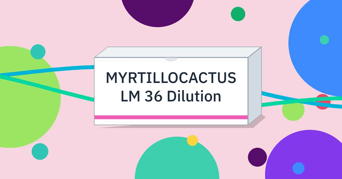 Symbolbild: Packung mit der Aufschrift MYRTILLOCACTUS LM 36 Dilution (PZN 13613253) – Verfügbarkeit und Bezug in Apotheken in Frankfurt am Main