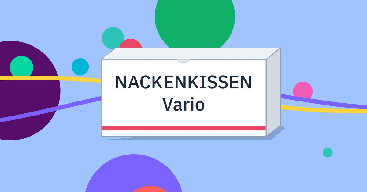 Symbolbild: Packung mit der Aufschrift NACKENKISSEN Vario (PZN 03126003) – Verfügbarkeit und Bezug in Apotheken in Frankfurt am Main