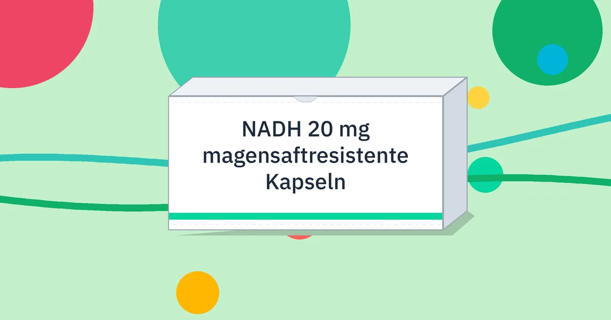 Symbolbild: Packung mit der Aufschrift NADH 20 mg magensaftresistente Kapseln (PZN 11047364) – Verfügbarkeit und Bezug in Apotheken in Frankfurt am Main