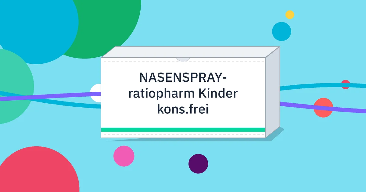 Symbolbild: Packung mit der Aufschrift NASENSPRAY-ratiopharm Kinder kons.frei (PZN 00999854) – Verfügbarkeit und Bezug in Apotheken in Frankfurt am Main