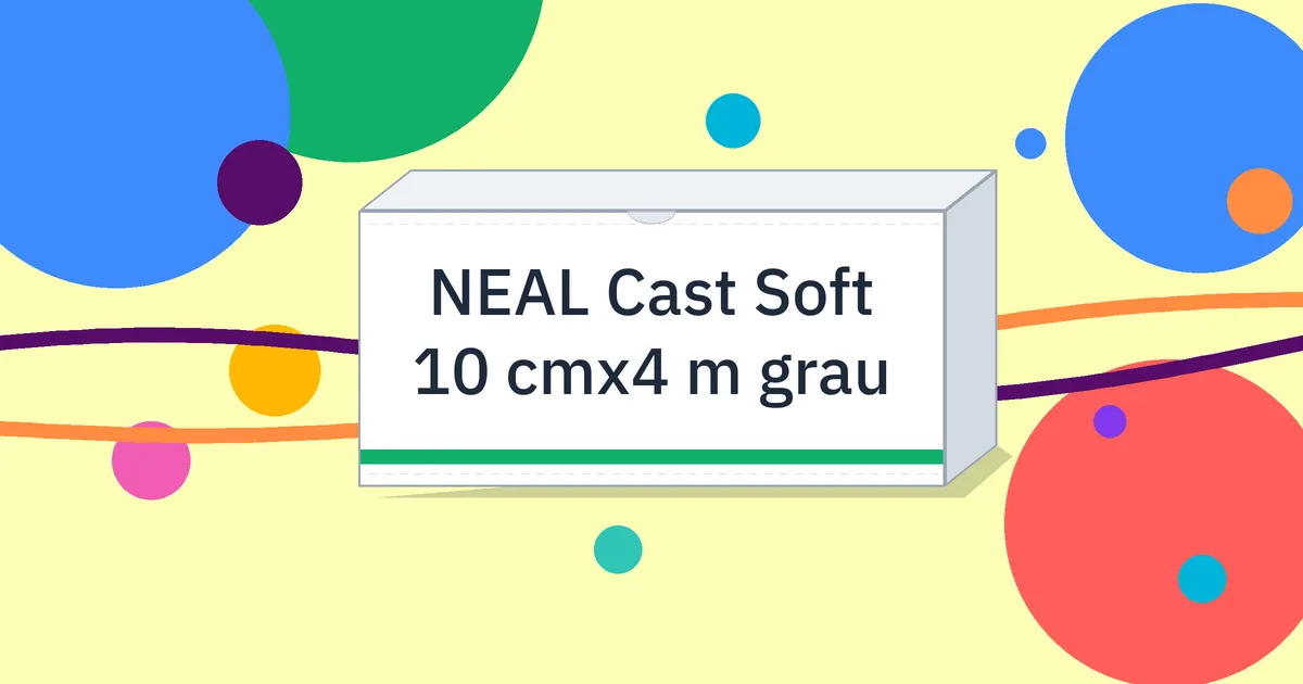 Symbolbild: Packung mit der Aufschrift NEAL Cast Soft 10 cmx4 m grau (PZN 18796726) – Verfügbarkeit und Bezug in Apotheken in Frankfurt am Main