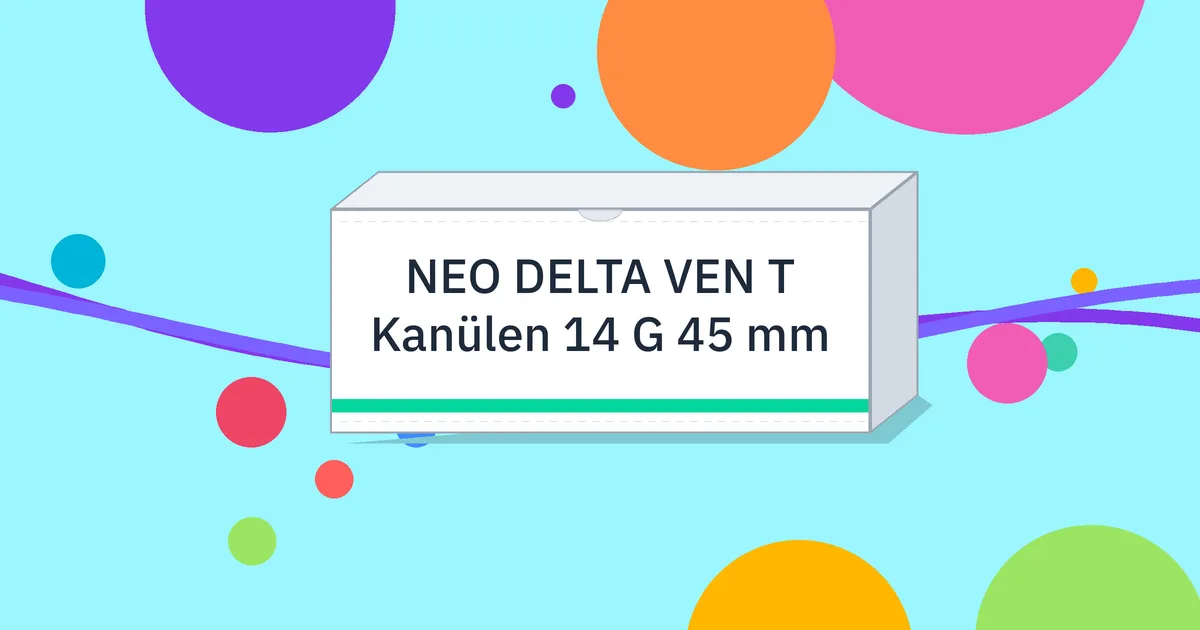 Symbolbild: Packung mit der Aufschrift NEO DELTA VEN T Kanülen 14 G 45 mm (PZN 07758183) – Verfügbarkeit und Bezug in Apotheken in Frankfurt am Main