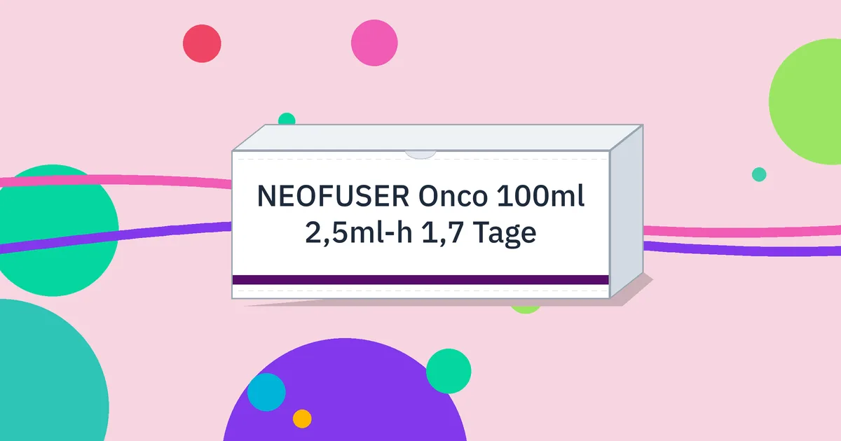 Symbolbild: Packung mit der Aufschrift NEOFUSER Onco 100ml 2,5ml-h 1,7 Tage (PZN 16512274) – Verfügbarkeit und Bezug in Apotheken in Frankfurt am Main