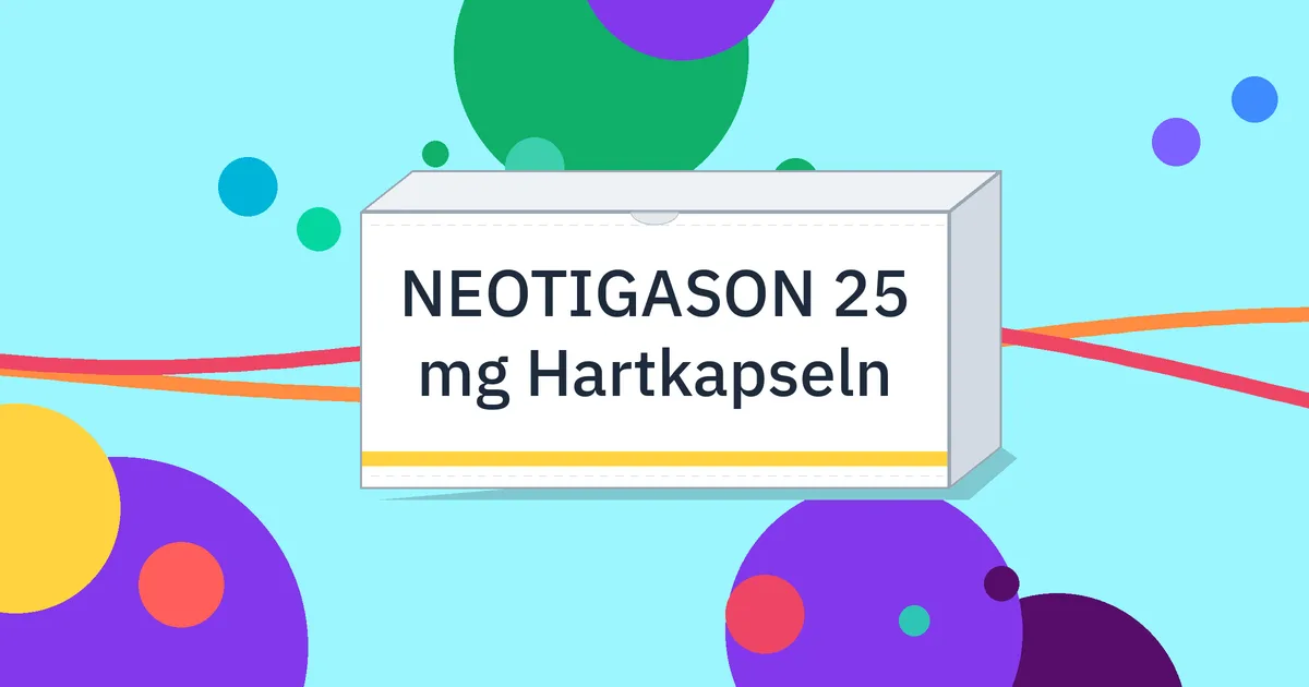 Symbolbild: Packung mit der Aufschrift NEOTIGASON 25 mg Hartkapseln (PZN 14399276) – Verfügbarkeit und Bezug in Apotheken in Frankfurt am Main