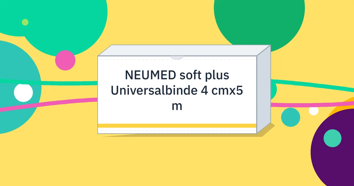 Symbolbild: Packung mit der Aufschrift NEUMED soft plus Universalbinde 4 cmx5 m (PZN 19633469) – Verfügbarkeit und Bezug in Apotheken in Frankfurt am Main