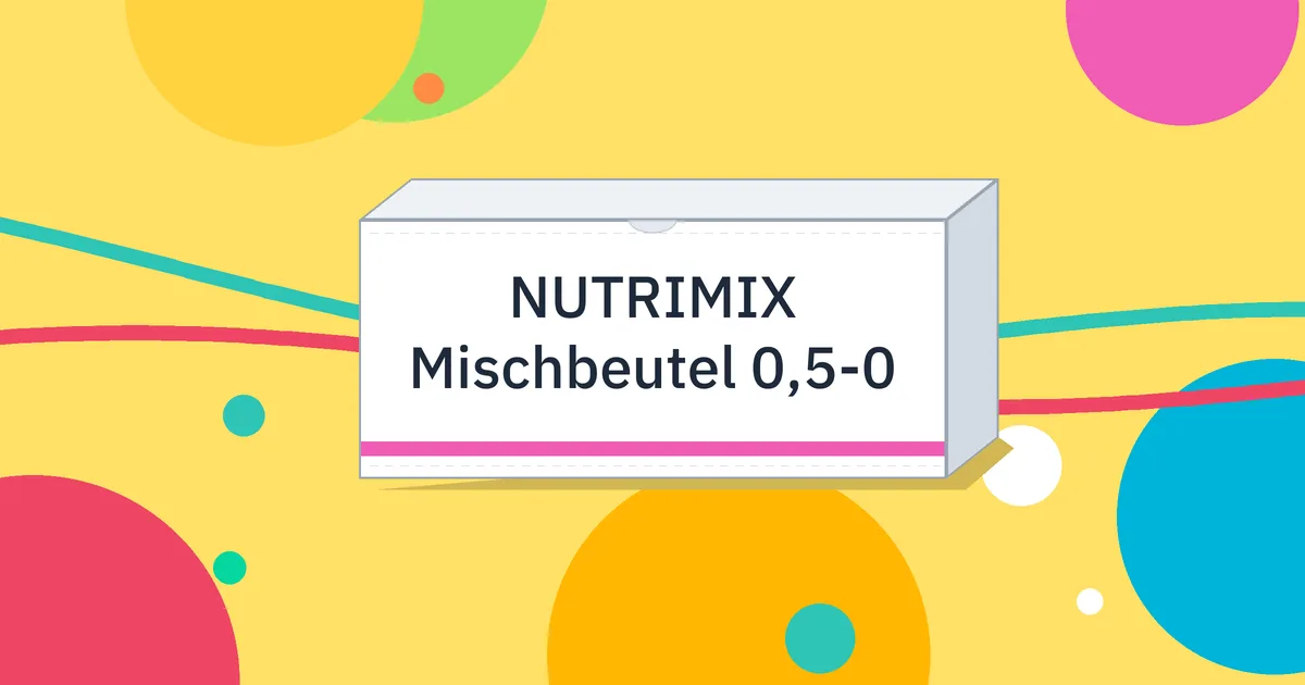 Symbolbild: Packung mit der Aufschrift NUTRIMIX Mischbeutel 0,5-0 (PZN 07640961) – Verfügbarkeit und Bezug in Apotheken in Frankfurt am Main