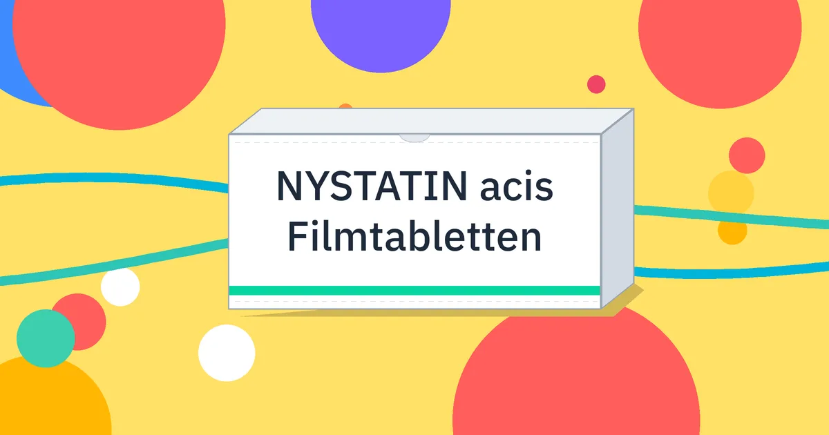 Symbolbild: Packung mit der Aufschrift NYSTATIN acis Filmtabletten (PZN 07371225) – Verfügbarkeit und Bezug in Apotheken in Frankfurt am Main