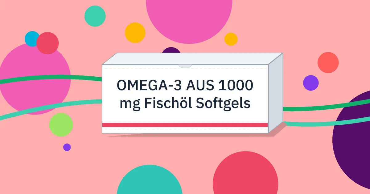 Symbolbild: Packung mit der Aufschrift OMEGA-3 AUS 1000 mg Fischöl Softgels (PZN 20597046) – Verfügbarkeit und Bezug in Apotheken in Frankfurt am Main