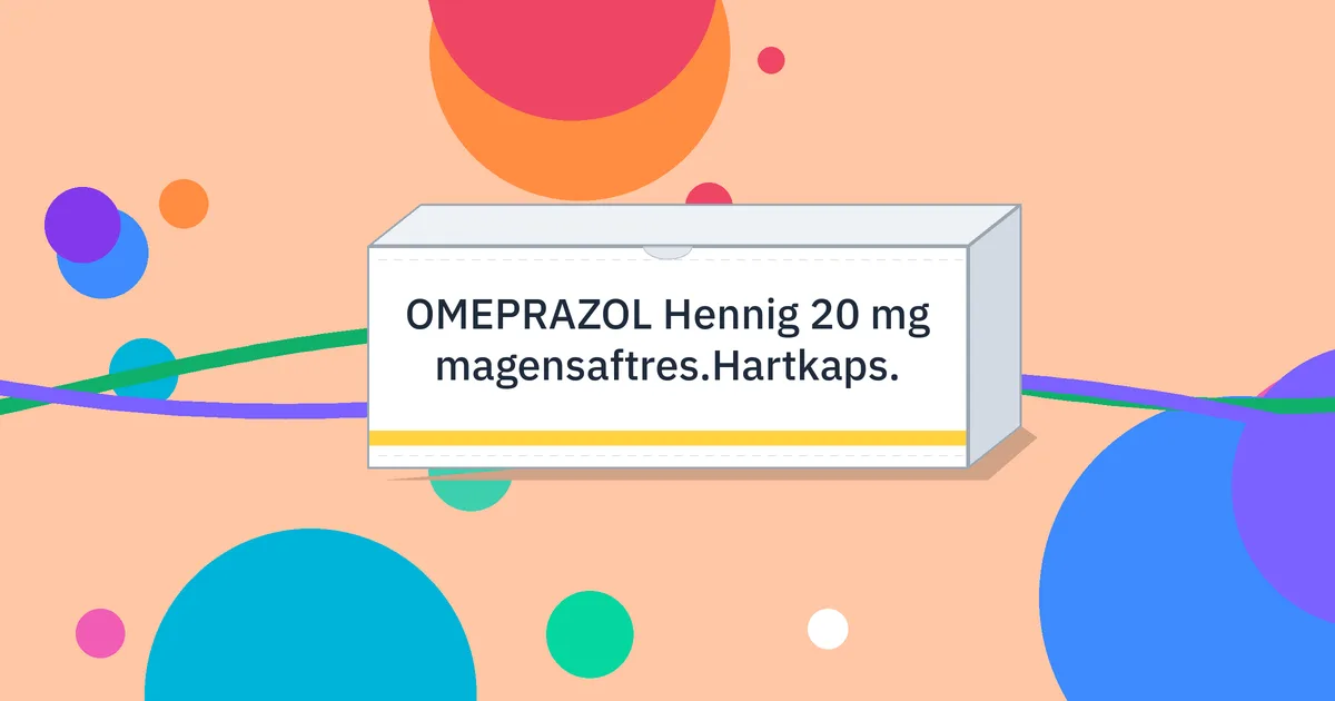 Symbolbild: Packung mit der Aufschrift OMEPRAZOL Hennig 20 mg magensaftres.Hartkaps. (PZN 02331250) – Verfügbarkeit und Bezug in Apotheken in Frankfurt am Main