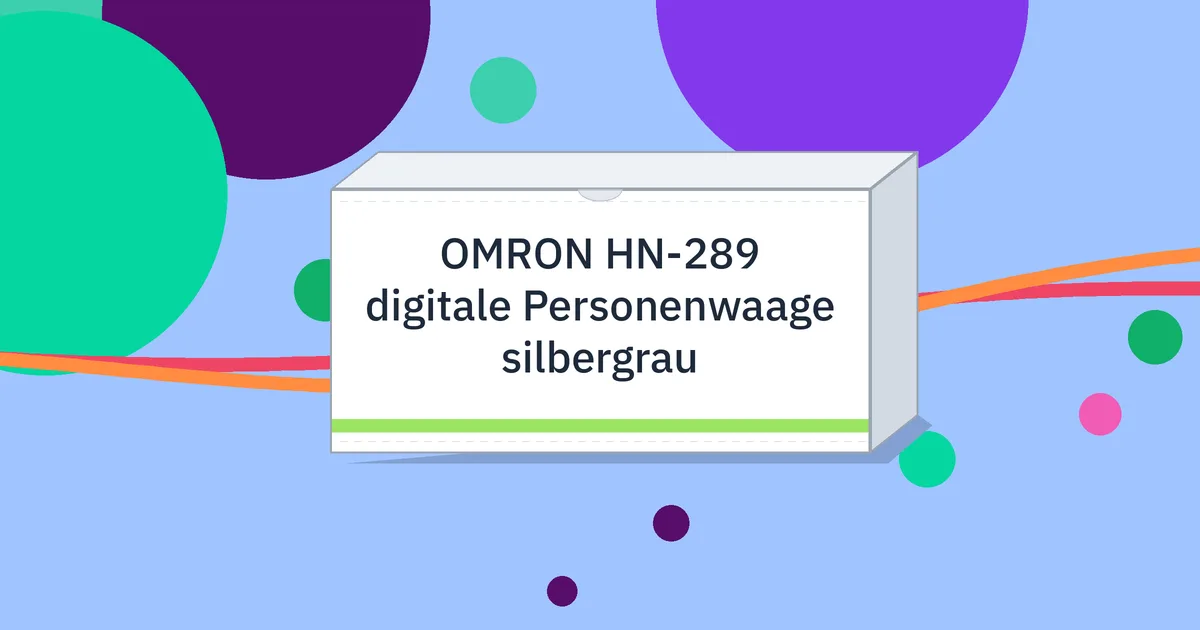 Symbolbild: Packung mit der Aufschrift OMRON HN-289 digitale Personenwaage silbergrau (PZN 10077446) – Verfügbarkeit und Bezug in Apotheken in Frankfurt am Main