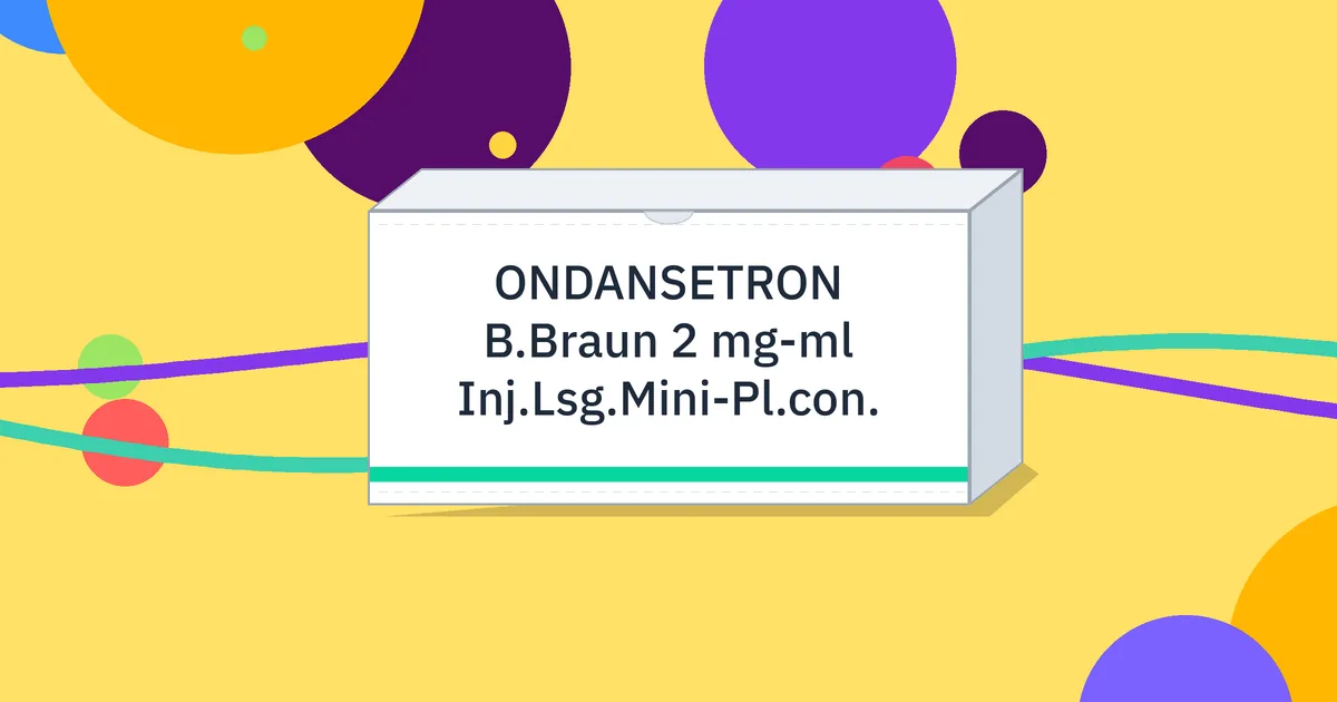 Symbolbild: Packung mit der Aufschrift ONDANSETRON B.Braun 2 mg-ml Inj.Lsg.Mini-Pl.con. (PZN 09617363) – Verfügbarkeit und Bezug in Apotheken in Frankfurt am Main