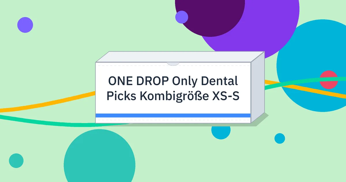 Symbolbild: Packung mit der Aufschrift ONE DROP Only Dental Picks Kombigröße XS-S (PZN 18825764) – Verfügbarkeit und Bezug in Apotheken in Frankfurt am Main
