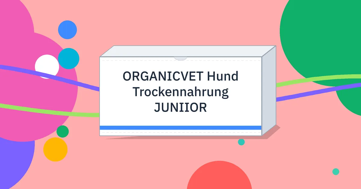 Symbolbild: Packung mit der Aufschrift ORGANICVET Hund Trockennahrung JUNIIOR (PZN 10394431) – Verfügbarkeit und Bezug in Apotheken in Frankfurt am Main