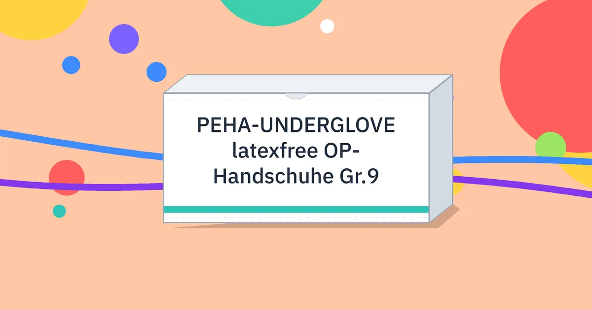 Symbolbild: Packung mit der Aufschrift PEHA-UNDERGLOVE latexfree OP-Handschuhe Gr.9 (PZN 10387810) – Verfügbarkeit und Bezug in Apotheken in Frankfurt am Main