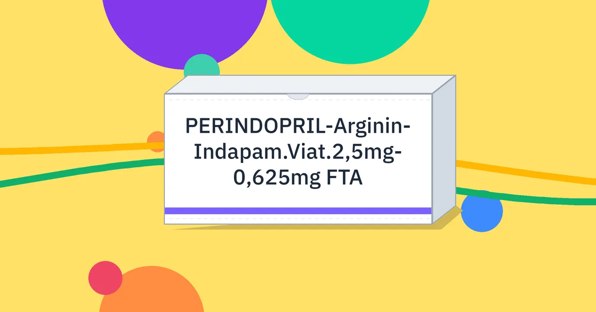 Symbolbild: Packung mit der Aufschrift PERINDOPRIL-Arginin-Indapam.Viat.2,5mg-0,625mg FTA (PZN 18364748) – Verfügbarkeit und Bezug in Apotheken in Frankfurt am Main