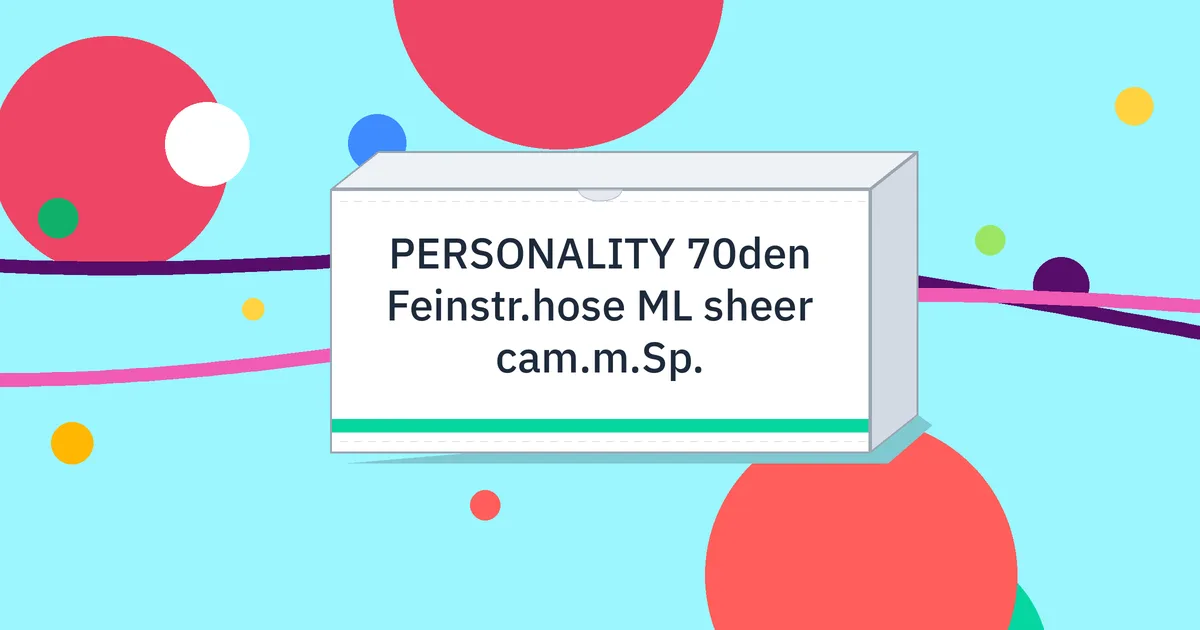 Symbolbild: Packung mit der Aufschrift PERSONALITY 70den Feinstr.hose ML sheer cam.m.Sp. (PZN 16189413) – Verfügbarkeit und Bezug in Apotheken in Frankfurt am Main