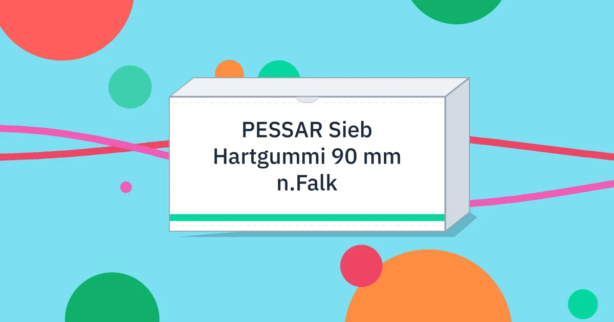 Symbolbild: Packung mit der Aufschrift PESSAR Sieb Hartgummi 90 mm n.Falk (PZN 01734307) – Verfügbarkeit und Bezug in Apotheken in Frankfurt am Main