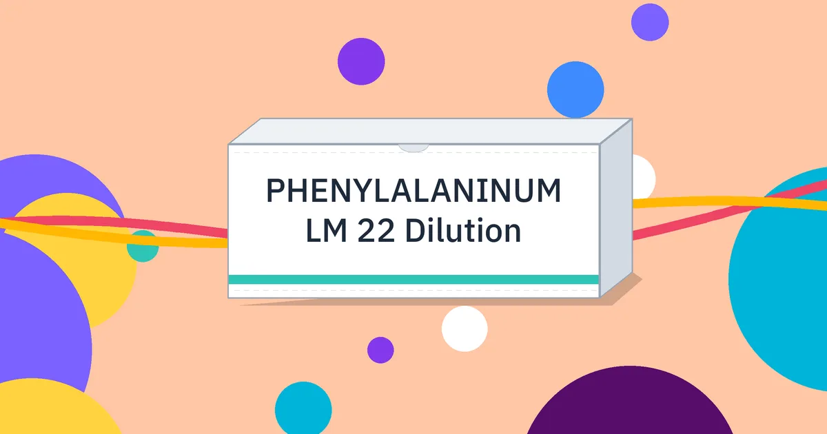 Symbolbild: Packung mit der Aufschrift PHENYLALANINUM LM 22 Dilution (PZN 13784055) – Verfügbarkeit und Bezug in Apotheken in Frankfurt am Main