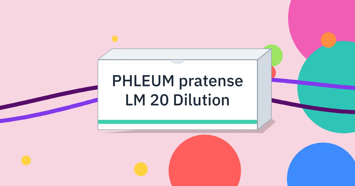 Symbolbild: Packung mit der Aufschrift PHLEUM pratense LM 20 Dilution (PZN 13638891) – Verfügbarkeit und Bezug in Apotheken in Frankfurt am Main