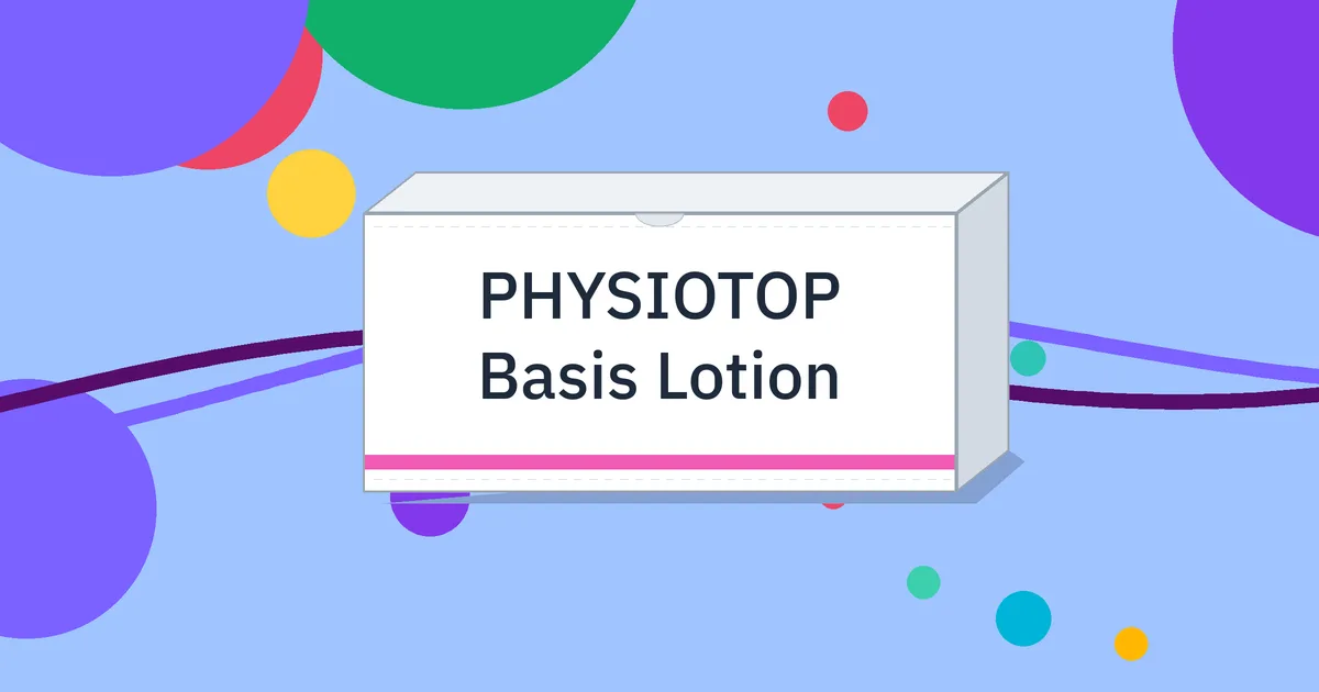 Symbolbild: Packung mit der Aufschrift PHYSIOTOP Basis Lotion (PZN 14299020) – Verfügbarkeit und Bezug in Apotheken in Frankfurt am Main