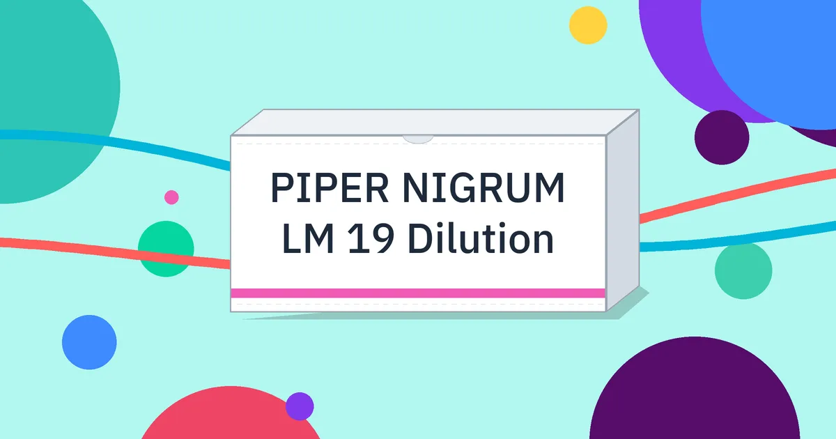 Symbolbild: Packung mit der Aufschrift PIPER NIGRUM LM 19 Dilution (PZN 13644905) – Verfügbarkeit und Bezug in Apotheken in Frankfurt am Main