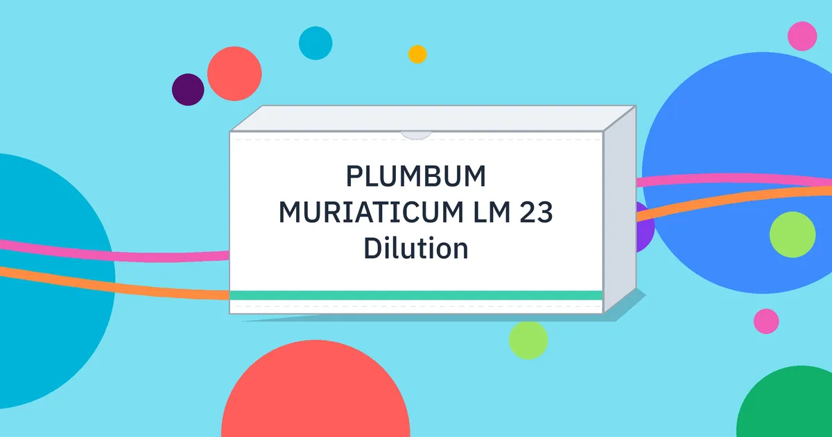 Symbolbild: Packung mit der Aufschrift PLUMBUM MURIATICUM LM 23 Dilution (PZN 13041696) – Verfügbarkeit und Bezug in Apotheken in Frankfurt am Main