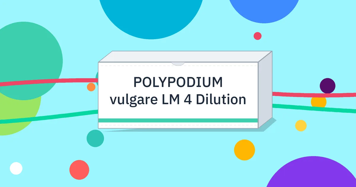 Symbolbild: Packung mit der Aufschrift POLYPODIUM vulgare LM 4 Dilution (PZN 13663251) – Verfügbarkeit und Bezug in Apotheken in Frankfurt am Main