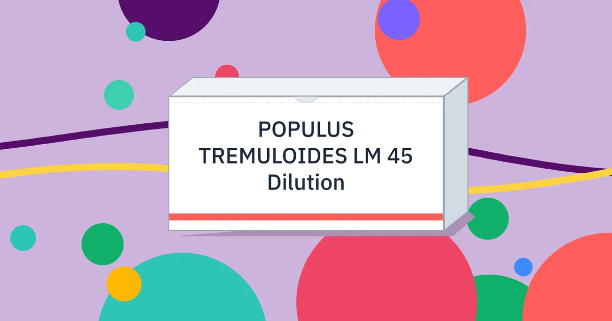 Symbolbild: Packung mit der Aufschrift POPULUS TREMULOIDES LM 45 Dilution (PZN 13664977) – Verfügbarkeit und Bezug in Apotheken in Frankfurt am Main