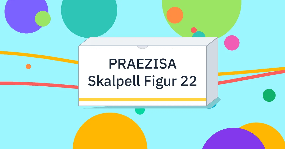 Symbolbild: Packung mit der Aufschrift PRAEZISA Skalpell Figur 22 (PZN 09619853) – Verfügbarkeit und Bezug in Apotheken in Frankfurt am Main