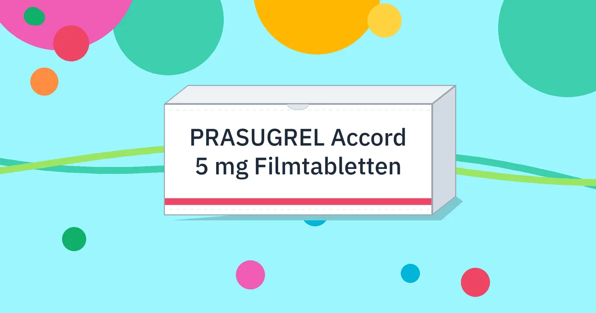 Symbolbild: Packung mit der Aufschrift PRASUGREL Accord 5 mg Filmtabletten (PZN 15297626) – Verfügbarkeit und Bezug in Apotheken in Frankfurt am Main