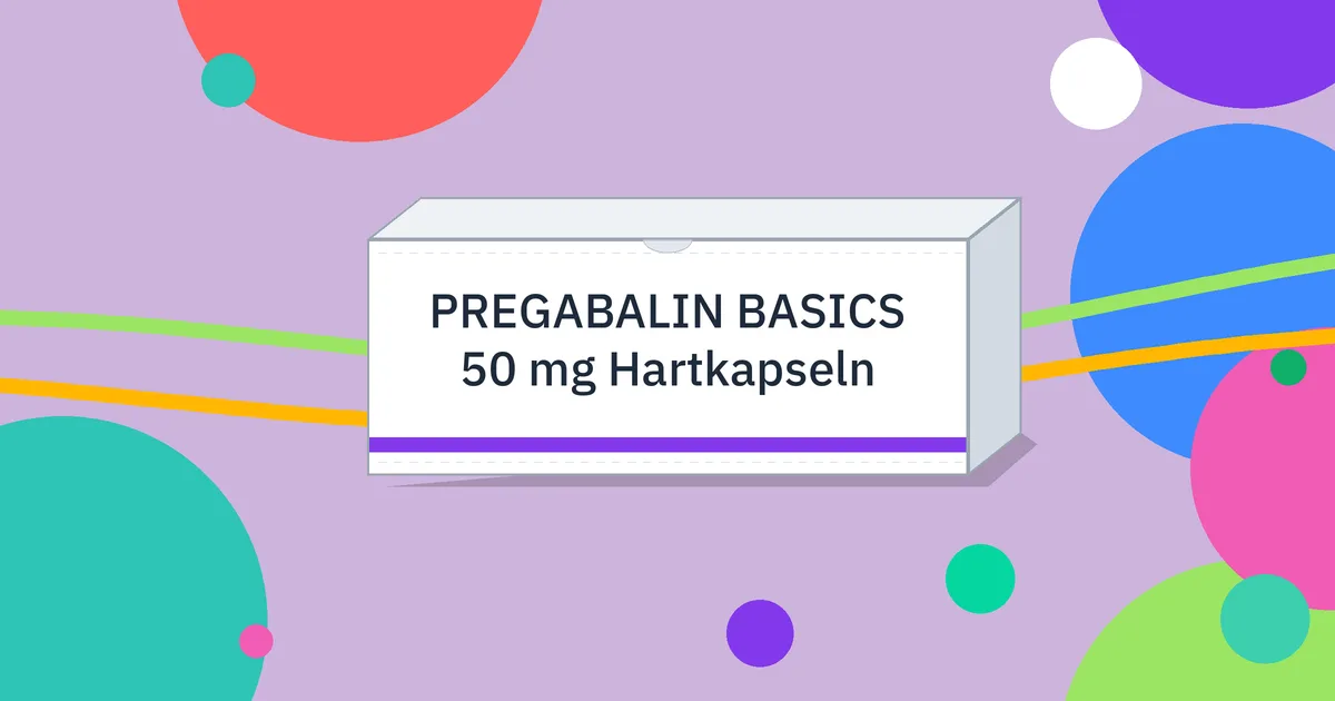 Symbolbild: Packung mit der Aufschrift PREGABALIN BASICS 50 mg Hartkapseln (PZN 11172299) – Verfügbarkeit und Bezug in Apotheken in Frankfurt am Main