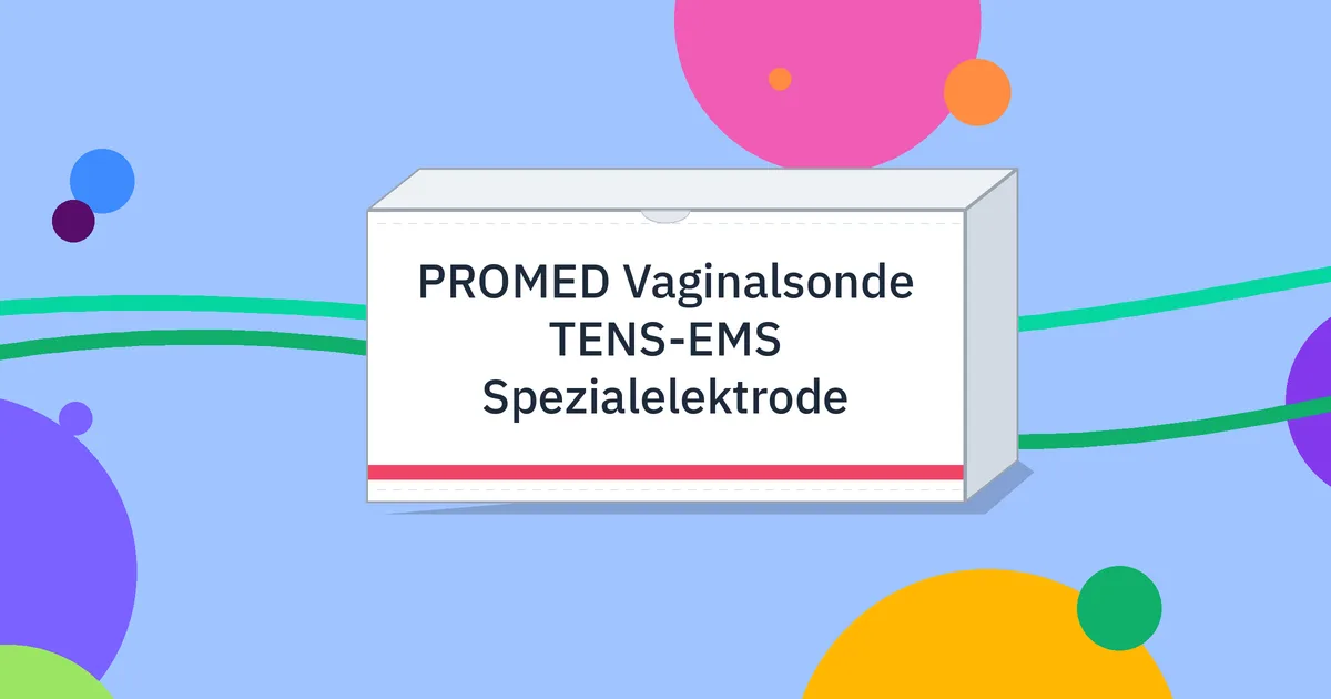 Symbolbild: Packung mit der Aufschrift PROMED Vaginalsonde TENS-EMS Spezialelektrode (PZN 05483492) – Verfügbarkeit und Bezug in Apotheken in Frankfurt am Main