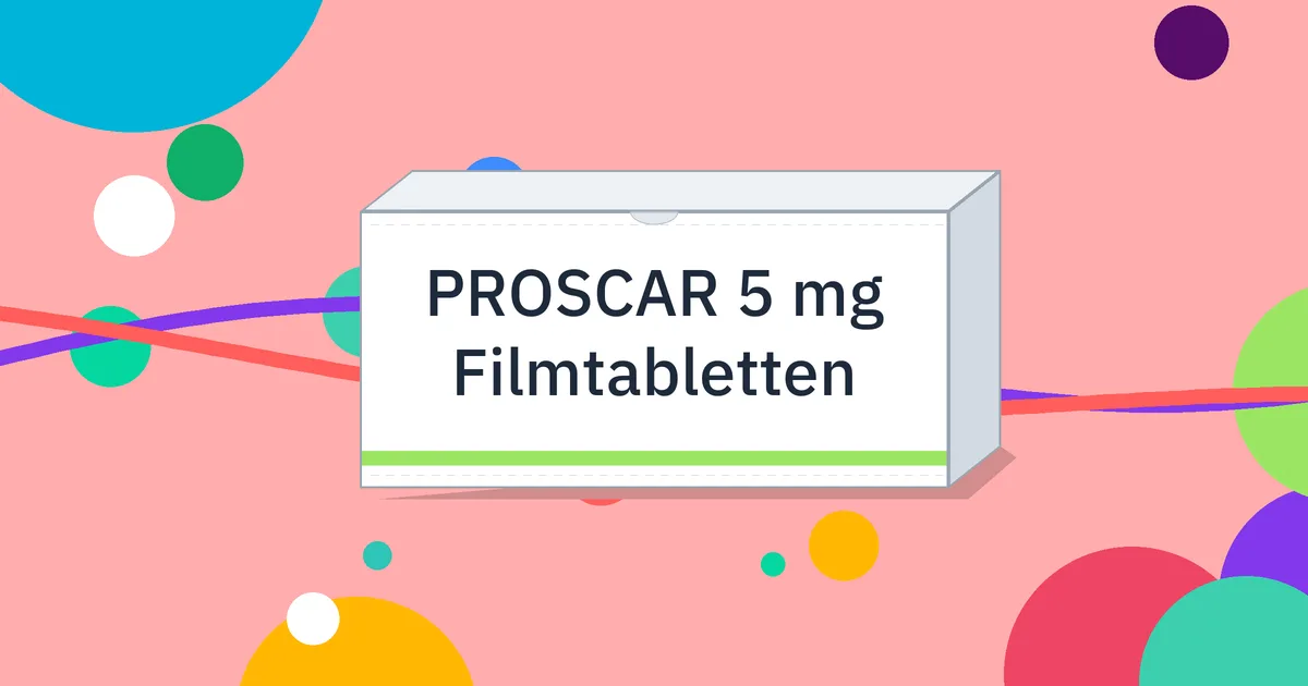 Symbolbild: Packung mit der Aufschrift PROSCAR 5 mg Filmtabletten (PZN 08858900) – Verfügbarkeit und Bezug in Apotheken in Frankfurt am Main