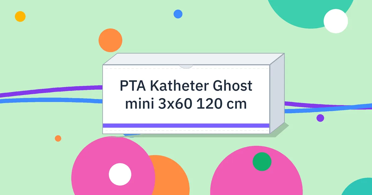Symbolbild: Packung mit der Aufschrift PTA Katheter Ghost mini 3x60 120 cm (PZN 00140149) – Verfügbarkeit und Bezug in Apotheken in Frankfurt am Main