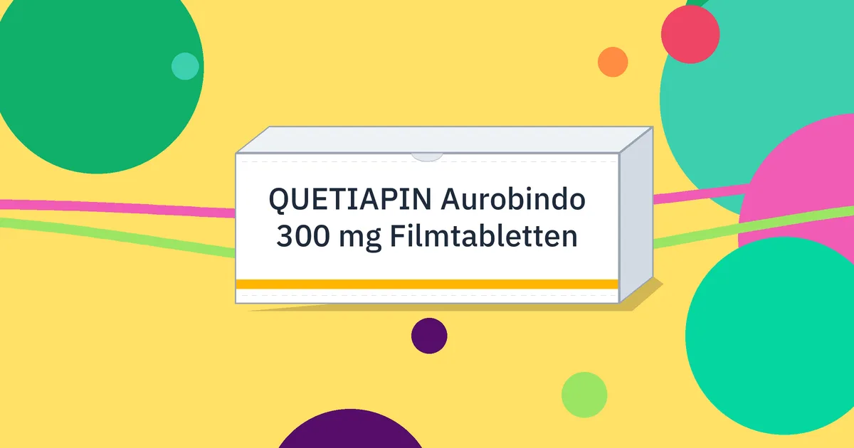 Symbolbild: Packung mit der Aufschrift QUETIAPIN Aurobindo 300 mg Filmtabletten (PZN 16320250) – Verfügbarkeit und Bezug in Apotheken in Frankfurt am Main