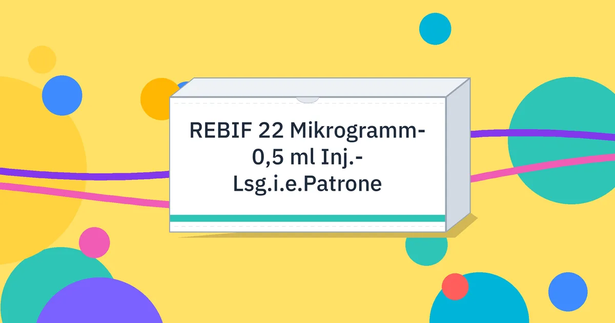 Symbolbild: Packung mit der Aufschrift REBIF 22 Mikrogramm-0,5 ml Inj.-Lsg.i.e.Patrone (PZN 11597596) – Verfügbarkeit und Bezug in Apotheken in Frankfurt am Main